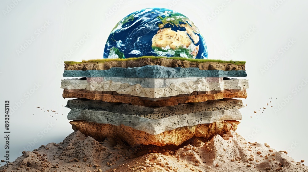 A layer-by-layer image of the structure of planet Earth, including all ...