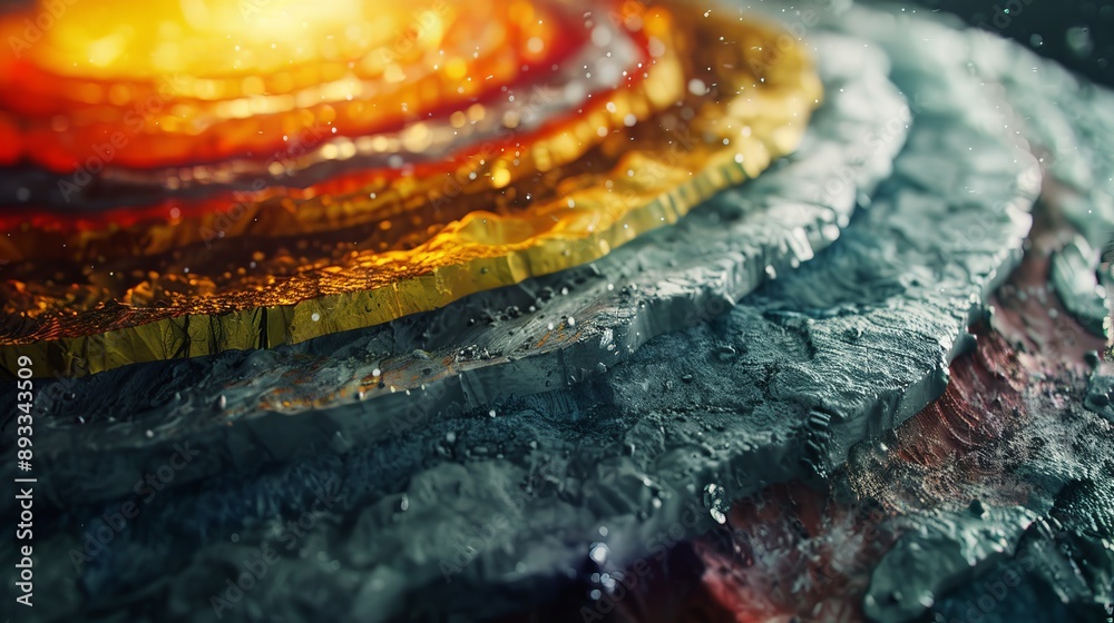 An illustration of the layers of the Earth, showing the crust, soil and ...