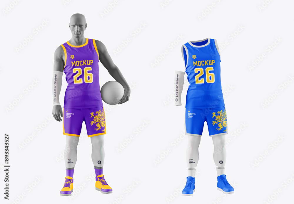 Basketball Player Kit with Mannequin Mockup Stock Template | Adobe Stock