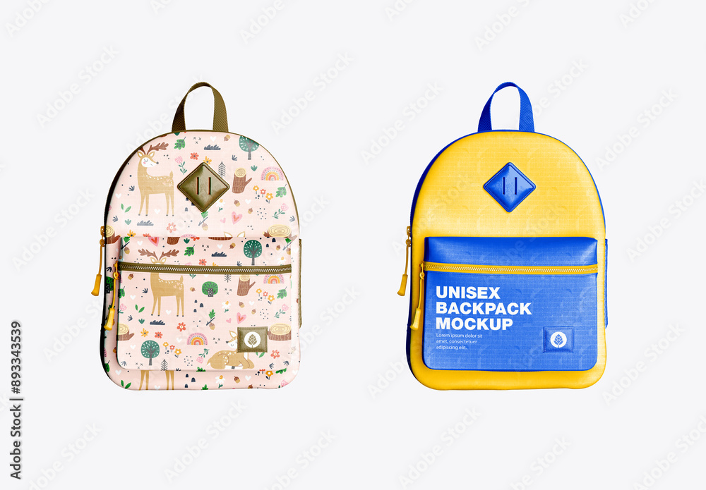 Child Backpack Mockup Stock Template | Adobe Stock