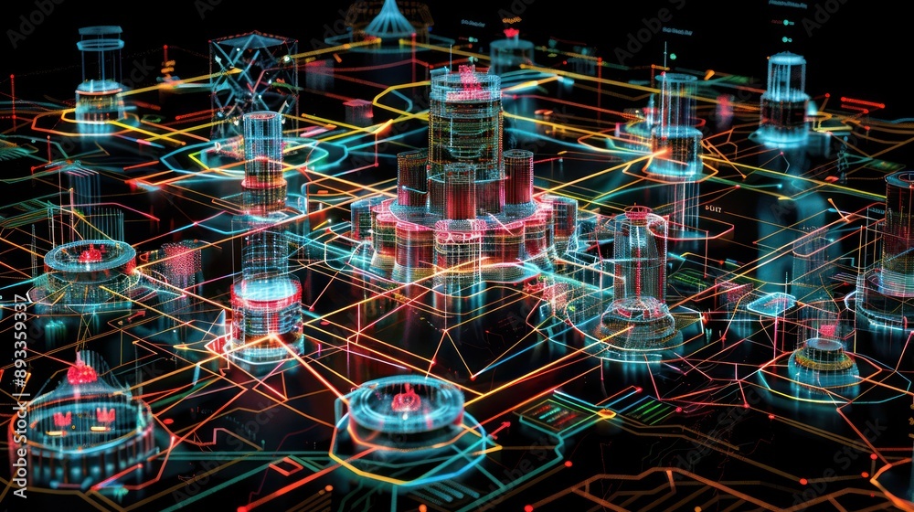 complex network diagram illustrating a corporate treasury's ...