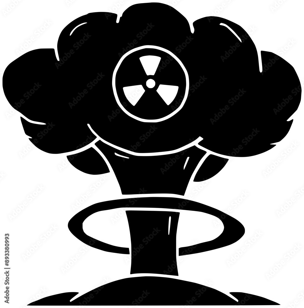 energy illustration nuclear silhouette plant logo electricity icon ...