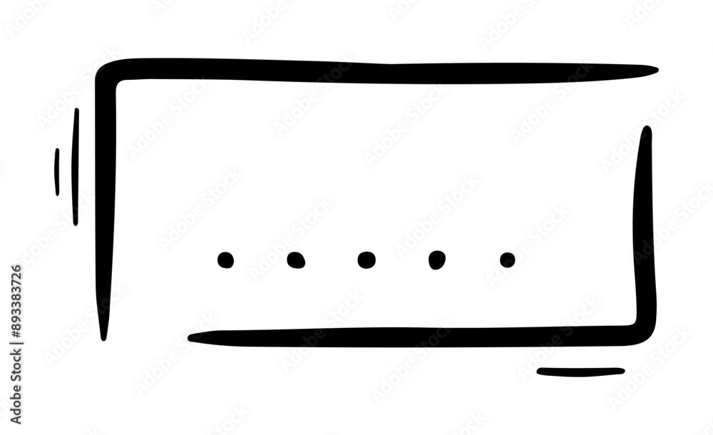 Doodle brackets for quotation. Hand drawn square line frame for title ...