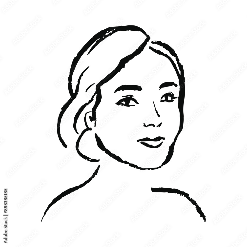 Hand drawn line art minimalist wellness illustration. Abstract rough ...