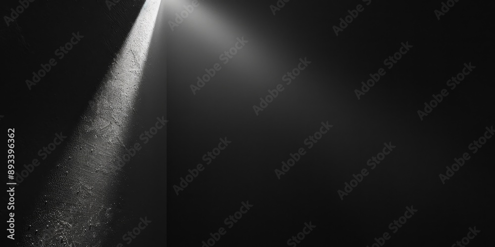 Elegant Beam of Light Emerging on Abstract Black Background ...