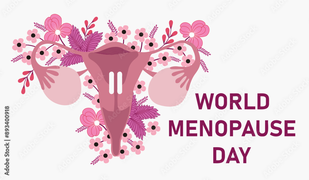 World Menopause Day banner. Womens health concept. Reproductive system ...