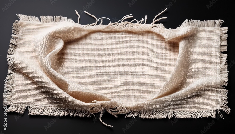 teared rag spread isolated on black background isolated on black ...