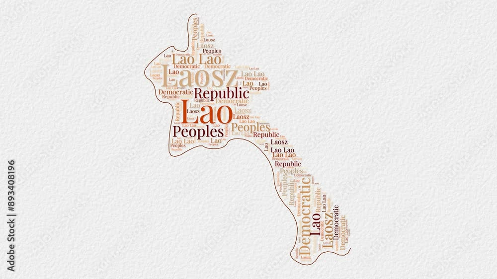 Laos logo animation. Laos boundary word cloud animation. Video of ...