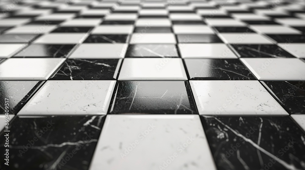 Chess perspective floor background. Black and white chessboard ...