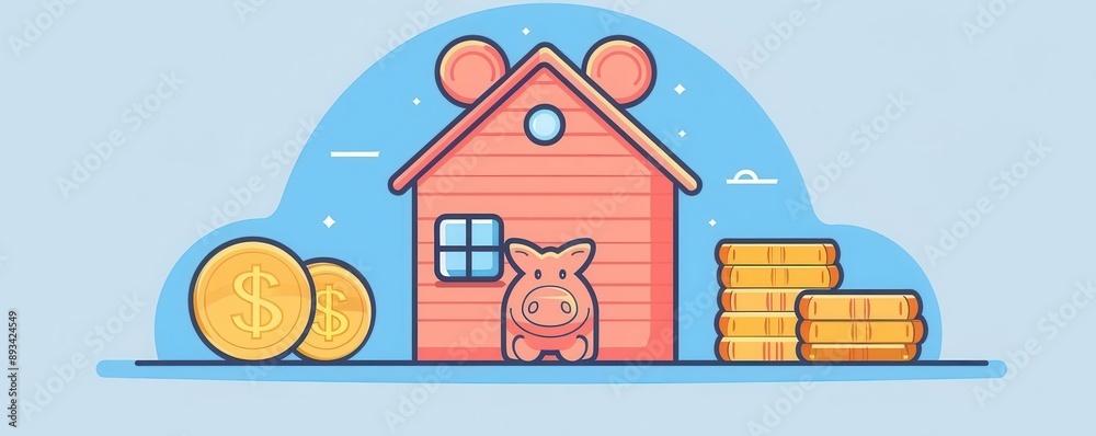 Illustrate high-yield savings for passive income flat design front view ...