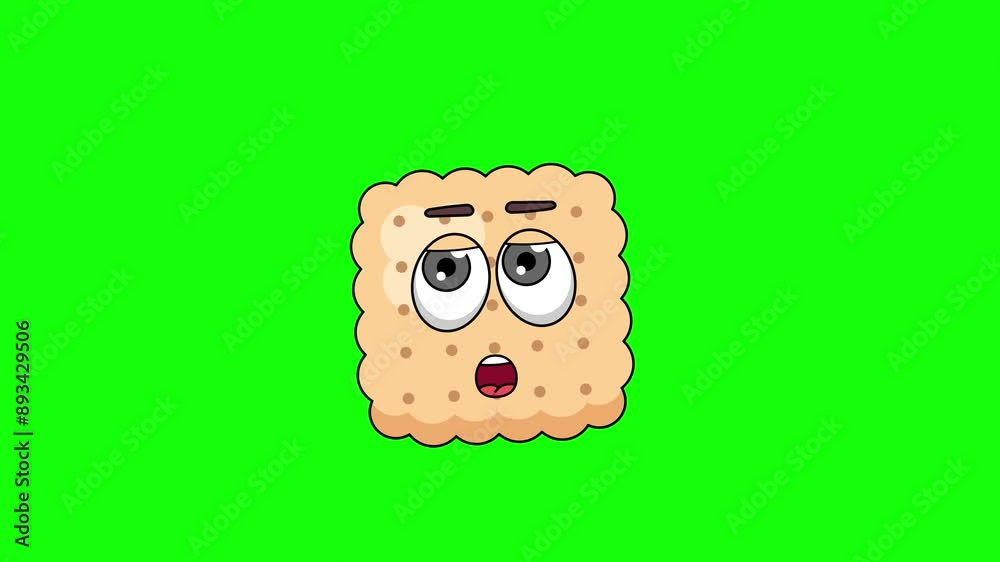 cracker cartoon facing with rolling eye, emoji emoticon animation สต็อก ...