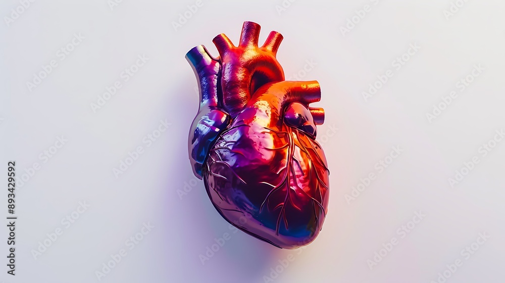Full body shot photo of a vivid, cartoon-like human heart depiction ...