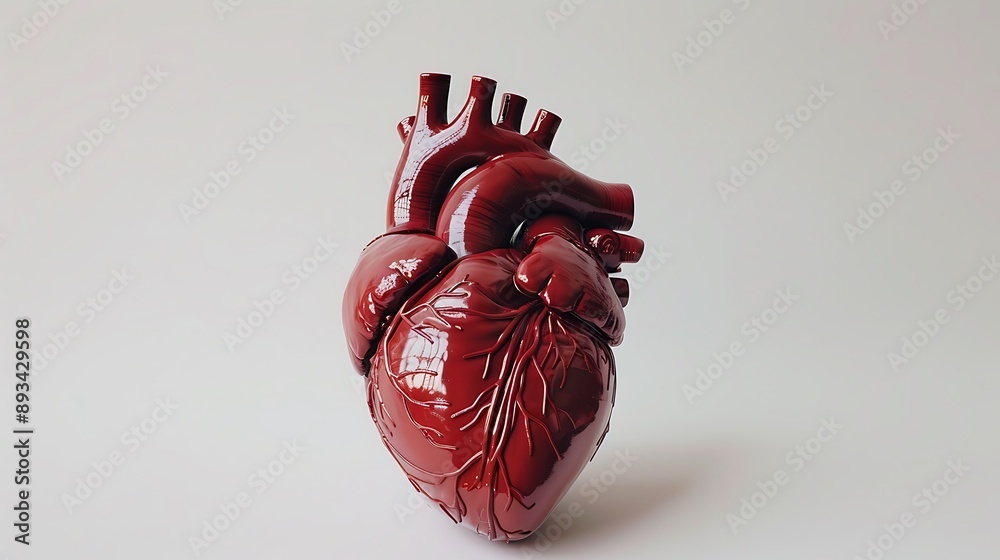 Full body shot photo of a vivid, cartoon-like human heart depiction ...