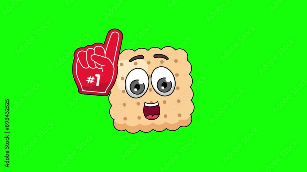 number 1 fan cracker cartoon emoticon, looping animation 素材庫影片 | Adobe ...