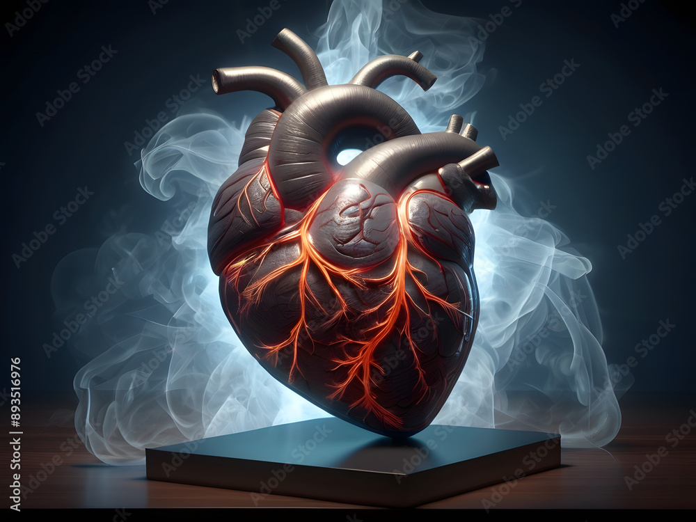 3d rendered illustration of a brain,human heart anatomy,human heart ...