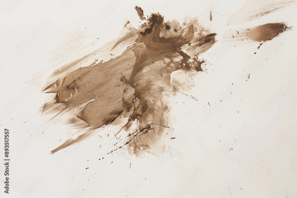 Clip path and top view of a wet mud and stains texture on white Stock ...