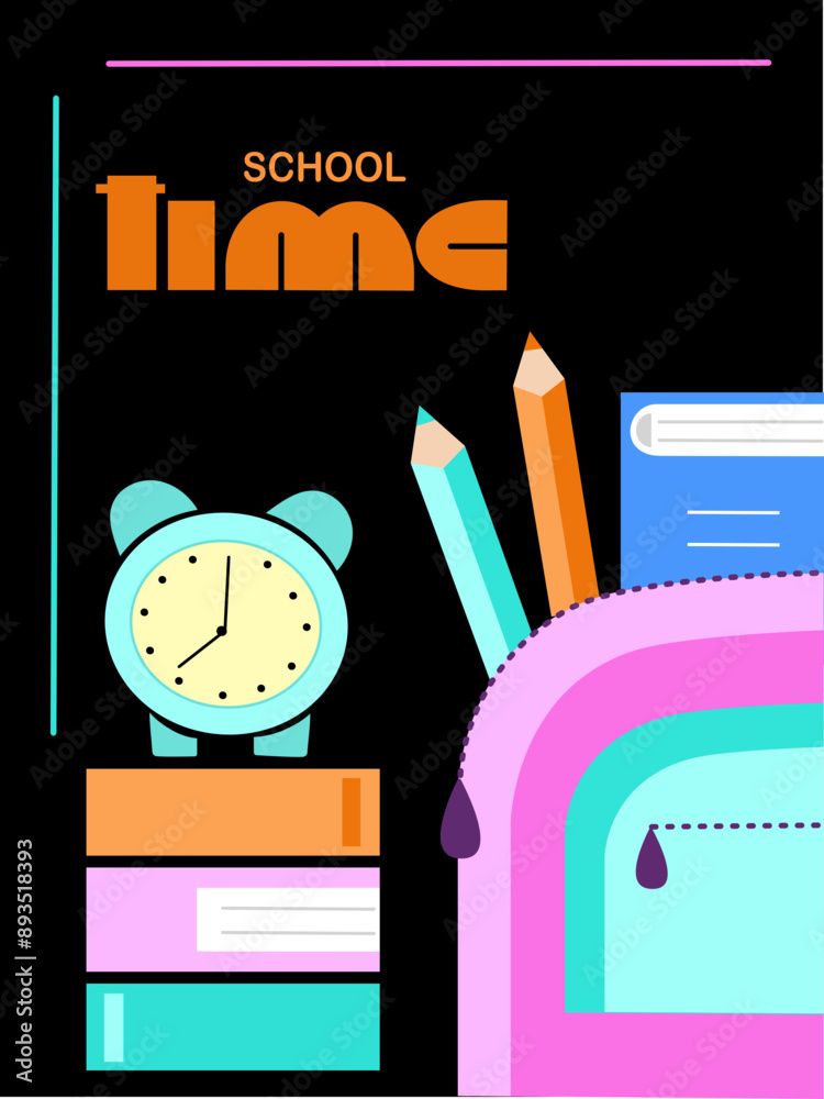 Abstract geometric back to school vertical poster. Back to school ...