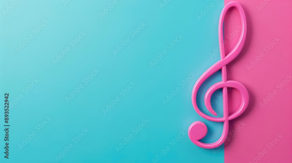 Treble clef integrated with flowing color gradients, stunning digital ...