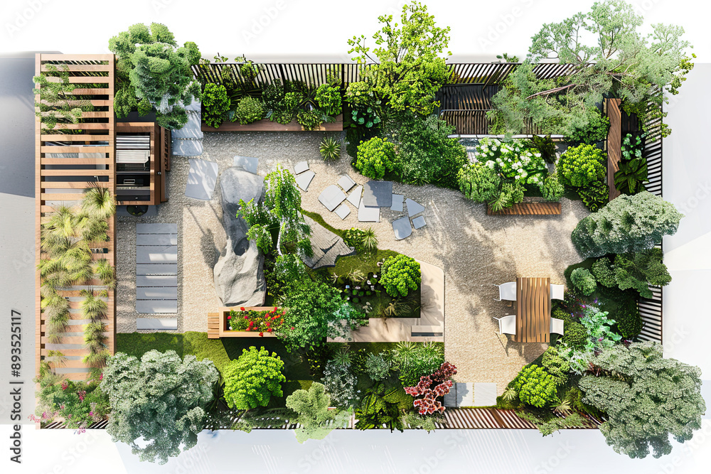 landscape floorplan illustration designer garden design master plan of ...