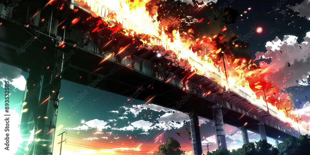 The Burning Bridges: Fire consumes a bridge connecting two cities ...