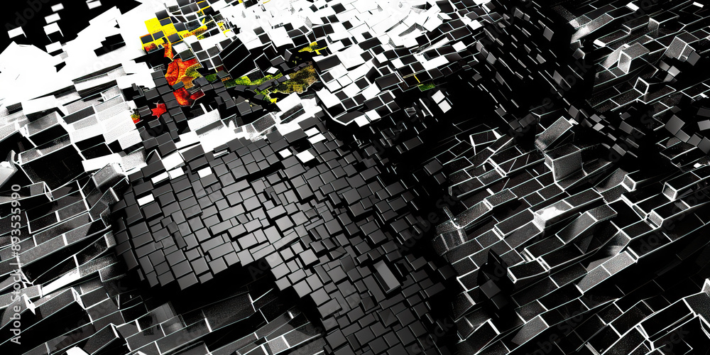 The Fractured Mosaic: A map of a war-torn country, marked by sectors of ...