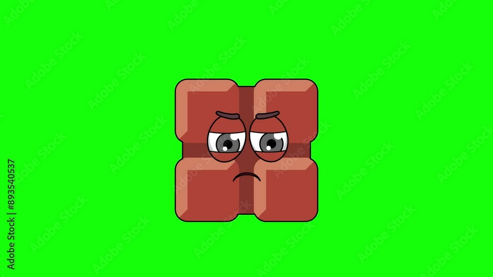 Angry emoticon of chocolate bar character, loop animation emoji Stock ...
