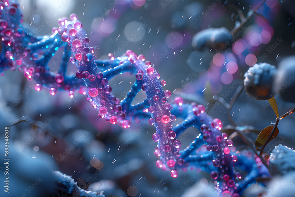 Human DNA system cell structure in medical science graphic style blue ...