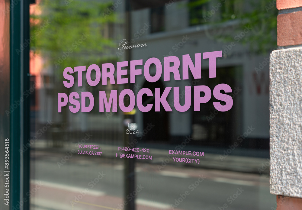 Glass Storefront Mockup Stock Template | Adobe Stock