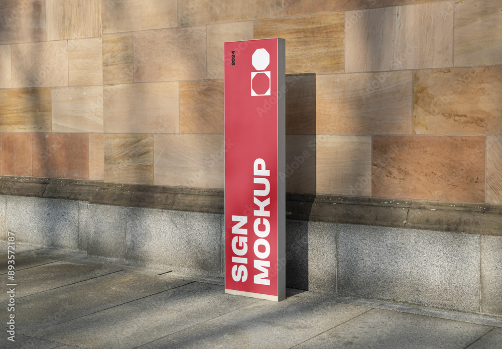 Vertical Museum Sign Mockups Stock Template | Adobe Stock