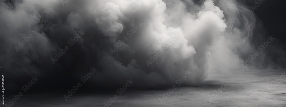 Smoke black ground fog cloud floor mist background steam dust dark ...
