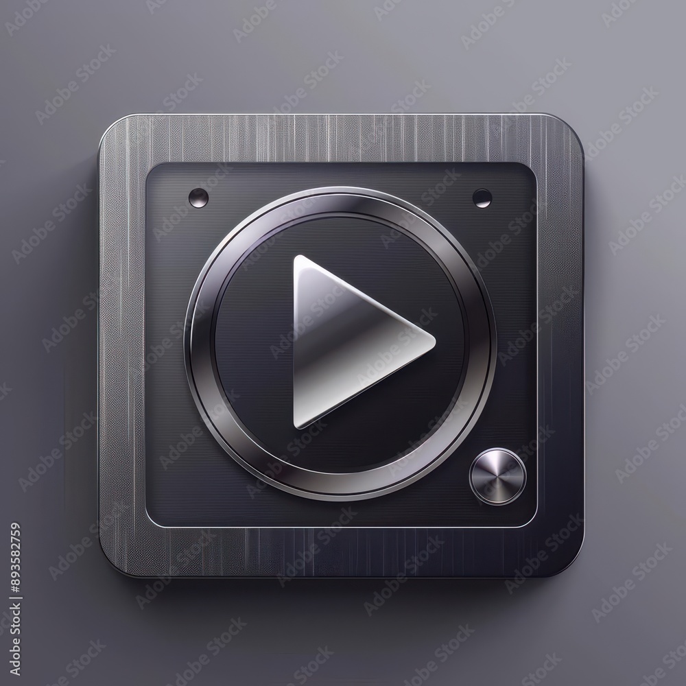 3d icon of a video player interface sleek modern design with play ...