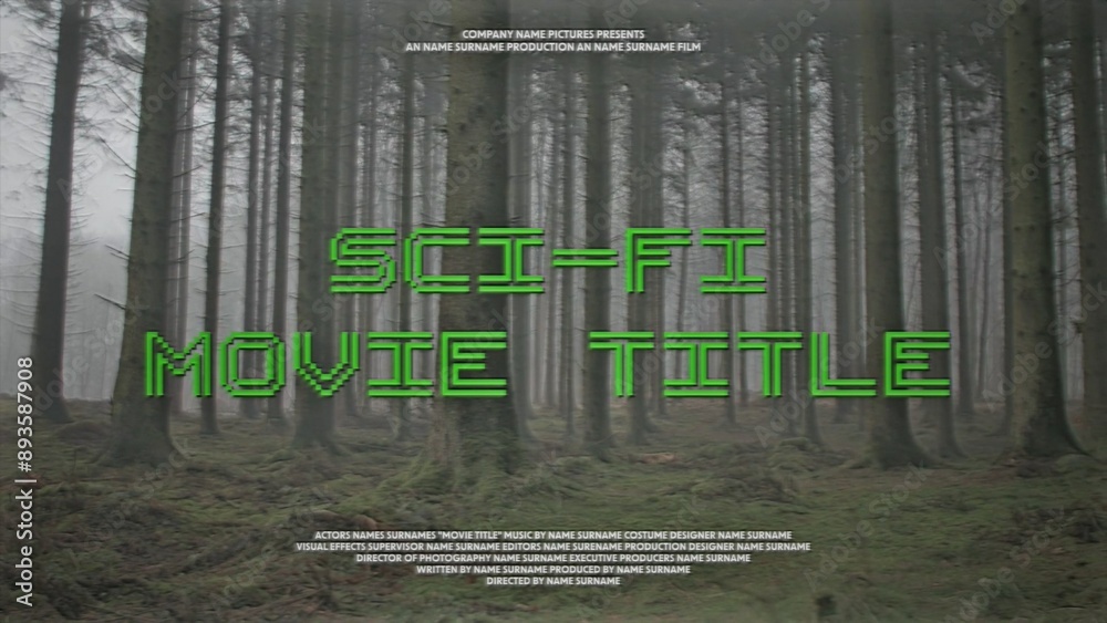 Old School Retro Sci-Fi Movie Title Intro Stock Template | Adobe Stock