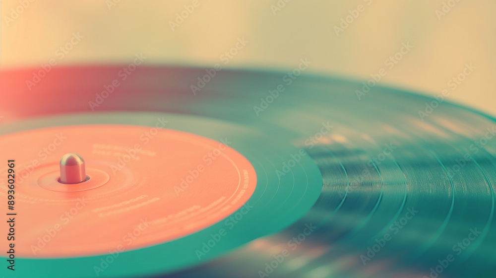 Vintage Vinyl Record Spinning on Turntable, Retro Music Concept, Warm ...