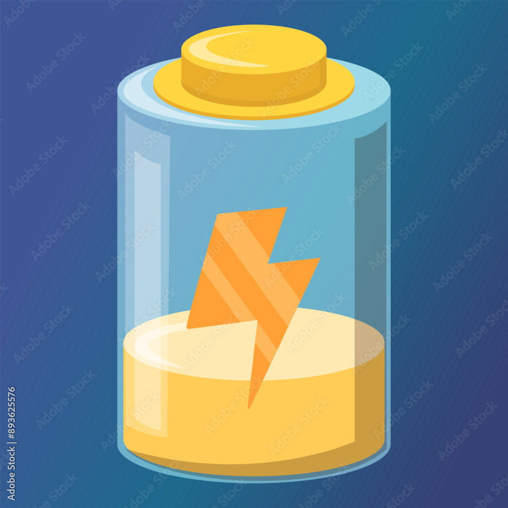 Low battery gaming icon. Vector illustration of a low electrical energy ...