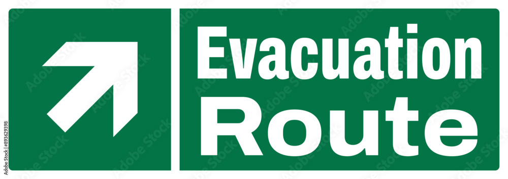 ISO emergency and first aid safety signs_evacuation route-06 landscape ...