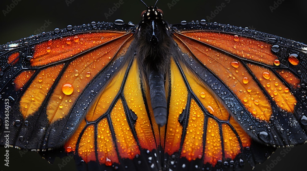 Ultra-detailed photograph of a monarch butterfly wing scale ...