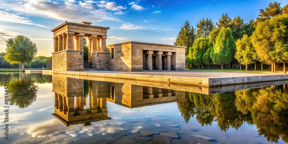Temple of Debod in Madrid, Spain, captured from tilted angle, Madrid ...