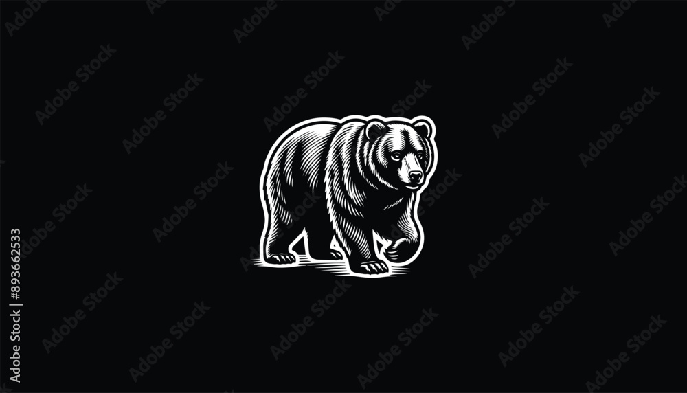 Black bear logo design, Black bear logo, Black bear design, Black bear ...