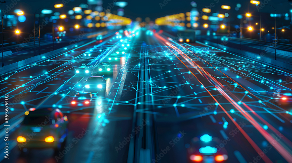 transporte con el uso de trecnologia virtual conexiones futuristas ...