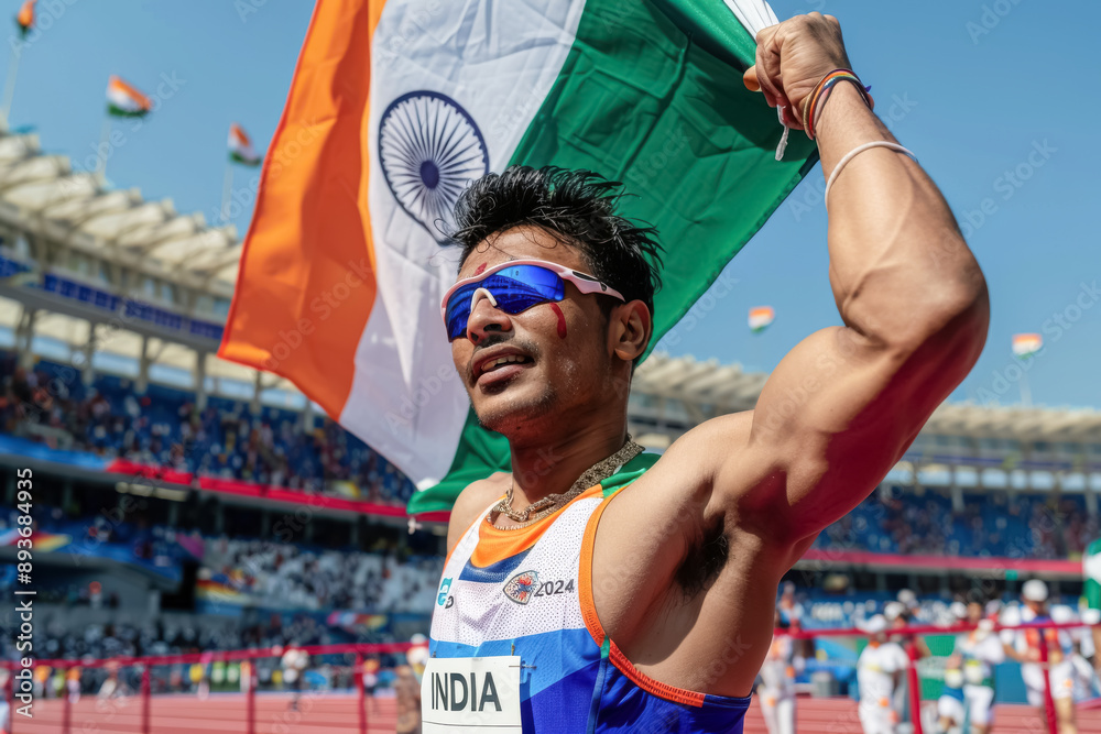 Indian Champion Embraces National Pride at Paris Olympics. An Indian ...