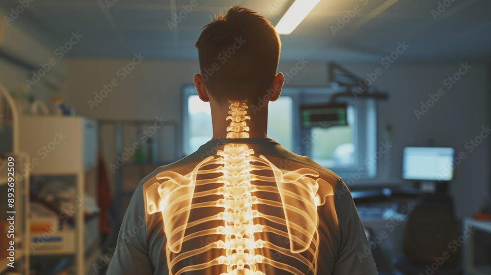 Illustrative Image of Lower Back Pain with Highlighted Spine Anatomy ...