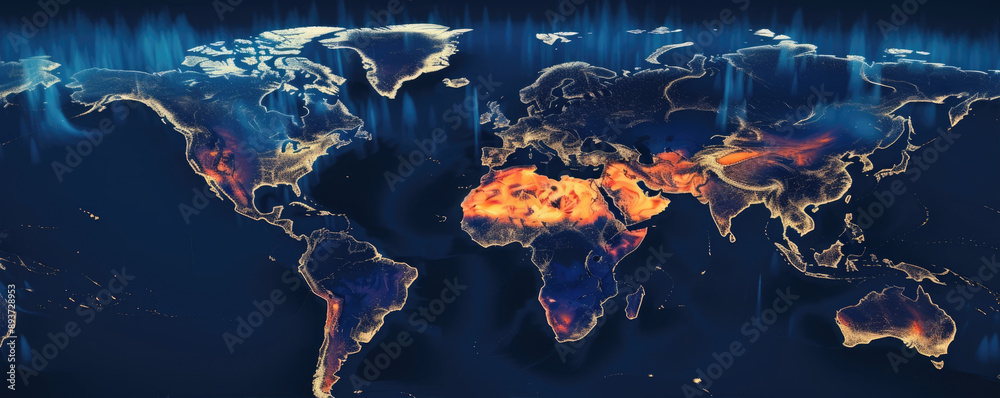 World map continent with weather forecast Stock Illustration | Adobe Stock