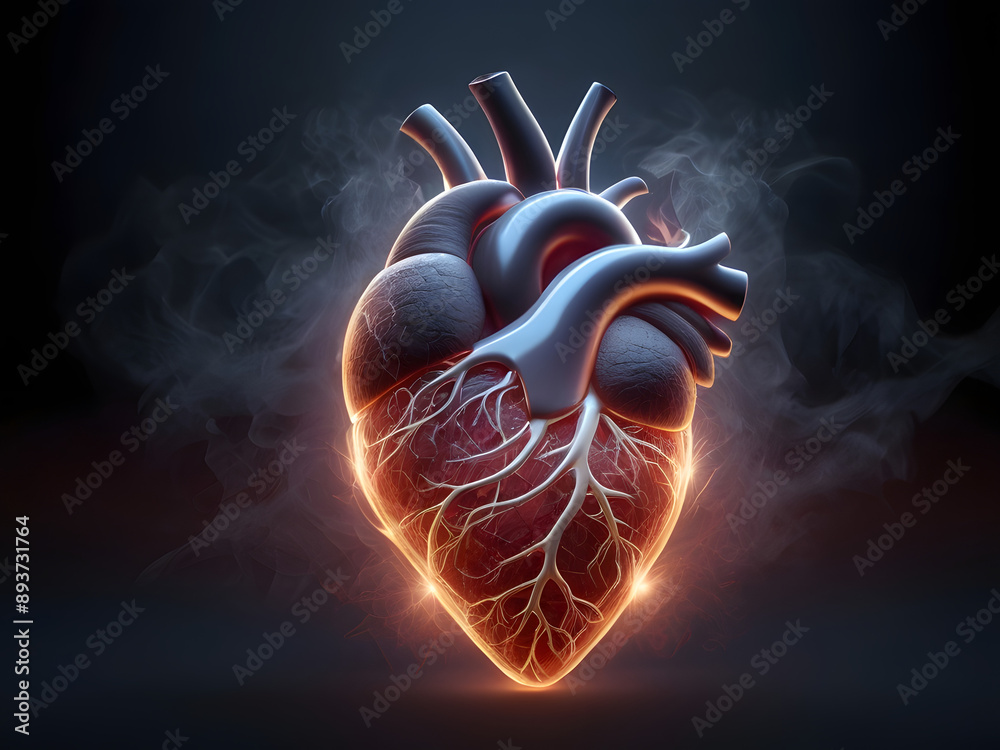 3d rendered illustration of a brain,human heart anatomy,human heart ...