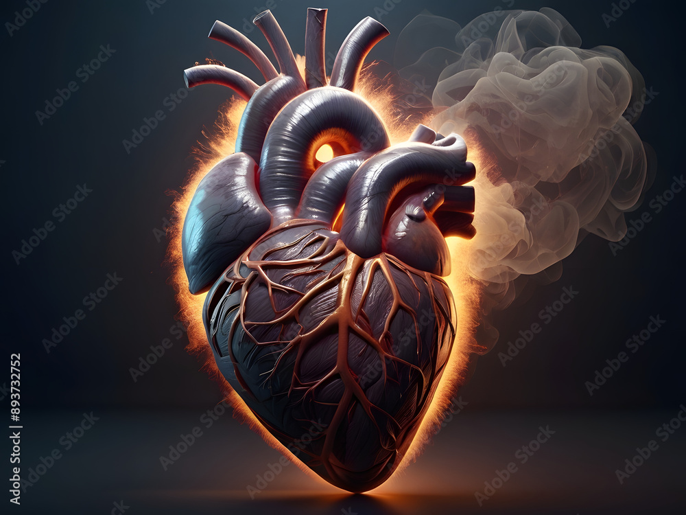 3d rendered illustration of a brain,human heart anatomy,human heart ...