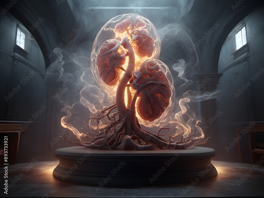 3d rendered illustration of a liver,human heart anatomy,human liver ...