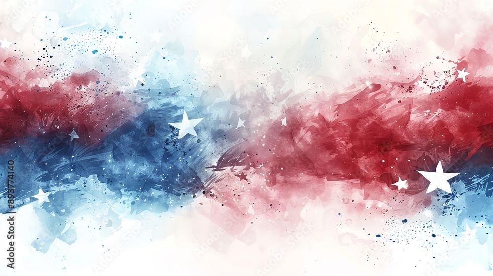 Patriotic Dust Explosion with American Flag Colors on White Background ...