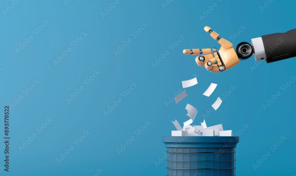 animated robot arm with human fingers, pulling out the middle finger ...