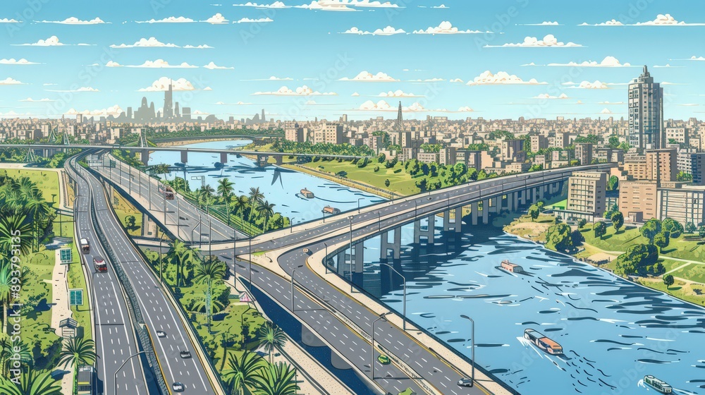 Cairo's transportation networks, including highways, bridges, and the ...