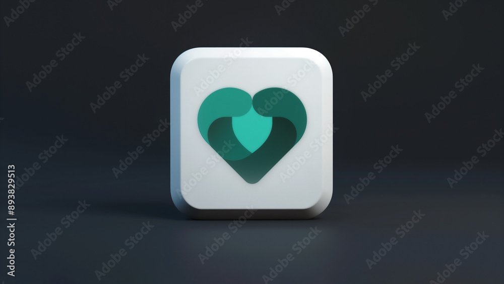 Microsoft Family Safety app 3d white icon logo on a dark background ...