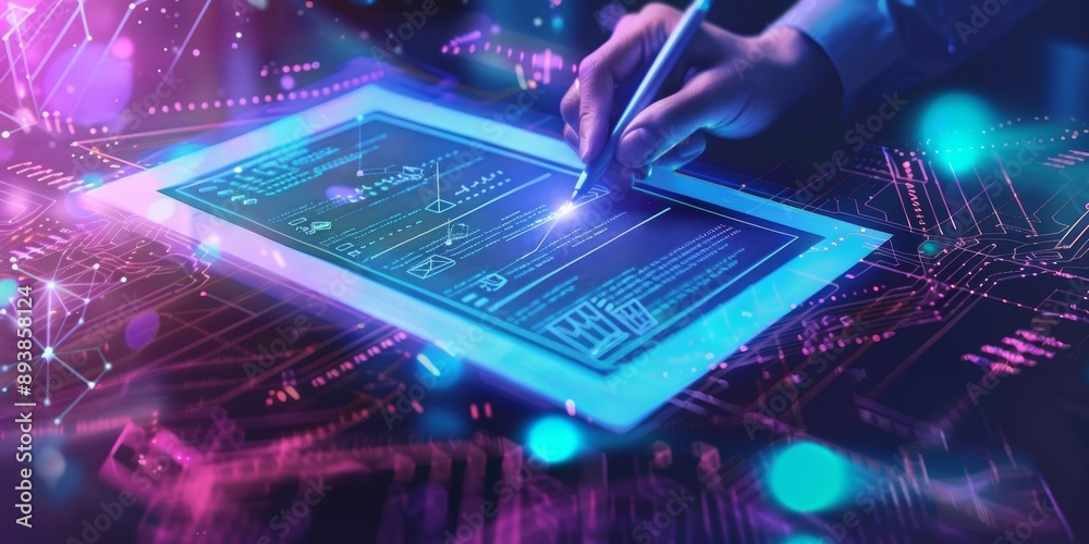 electronic signature concept ,Signing a form ,validates and manages ...